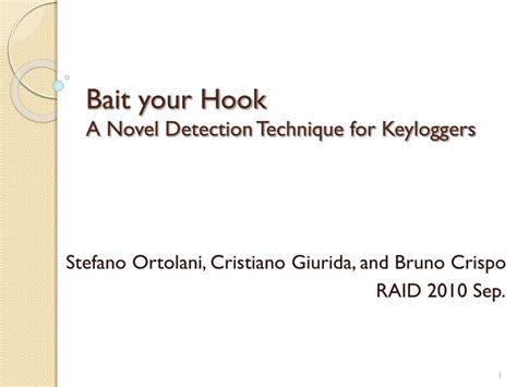 ppt bait your hook a novel detection technique for keyloggers