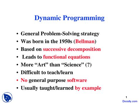 Dynamic Programming Introduction To Operations Research Lecture