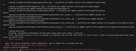 Python Cant Pip Install Insightface073 Stack Overflow