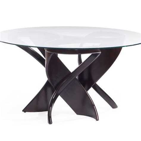 Темный обеденный круглый стол из натурального дерева Decor Dining