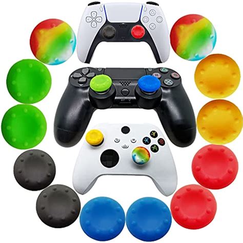 12pcs Joystick Grip For Ps5 Ps4 Controller Silicone Thumb Grips Caps Cover Analog Stick For