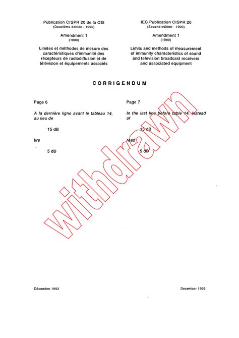 Cispr 20 1990 Limits And Methods Of Measurement Of Immunity Characteristics Of Sound And