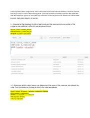 Chapter 9 Lab Docx Lab 9 To Perform These Assignments Refer To The