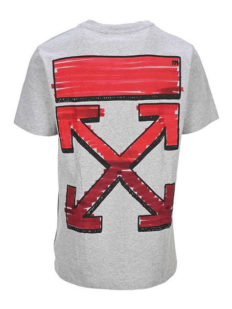 Off White Marker T Shirt Light Grey Men Omaa027r21jer0030825