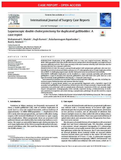 Pdf Laparoscopic Double Cholecystectomy For Duplicated Gallbladder A Case Report