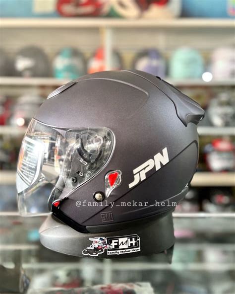 Helm Jpn Galaxi Solid Warna Gunmet Dof Helm Half Face Original Jpn