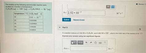 Solved Review The Kinetics Of The Following Second Order Chegg