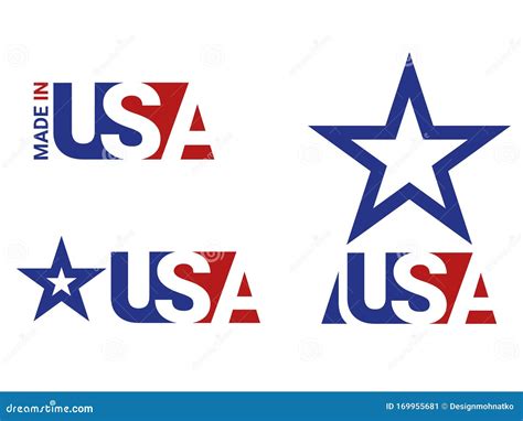 Made In The Usa Logo Labels And Badges Vector Set Stock Vector