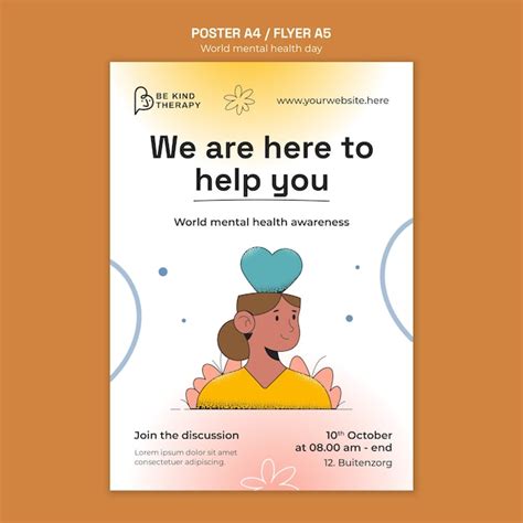 Free PSD World Mental Health Day Poster Template
