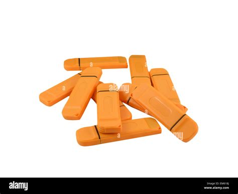Usb Flash Memory Set Isolated On White Background Stock Photo Alamy