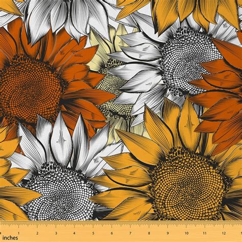 Sunflower Fabric Etsy