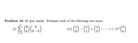 solved problem 10 5 pts each evaluate each of the
