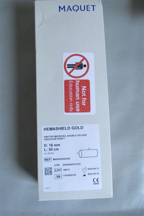 New Maquet Ref M002020952160 Hemashield Gold Knitted Microvel Double