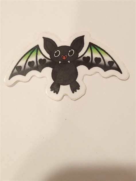 2 Vinyl Bat Sticker Aromantic Asexual Bisexual Demiboy Demigirl Gay Etsy