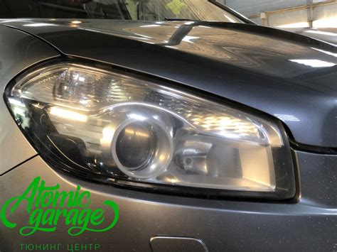 Nissan Qashqai J10, замена линз на Bi-led Optima Pro в Санкт-Петербурге