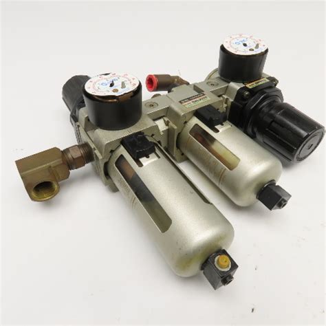 SMC NAL3000 NAR3000 3 8 NPT Air Pressure Filter Regulator Lubricator 150PSI Bullseye
