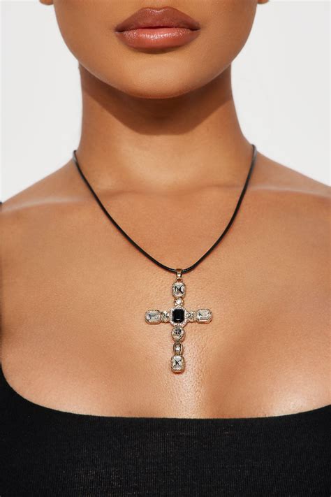 God Knows Necklace Goldblack Fashion Nova