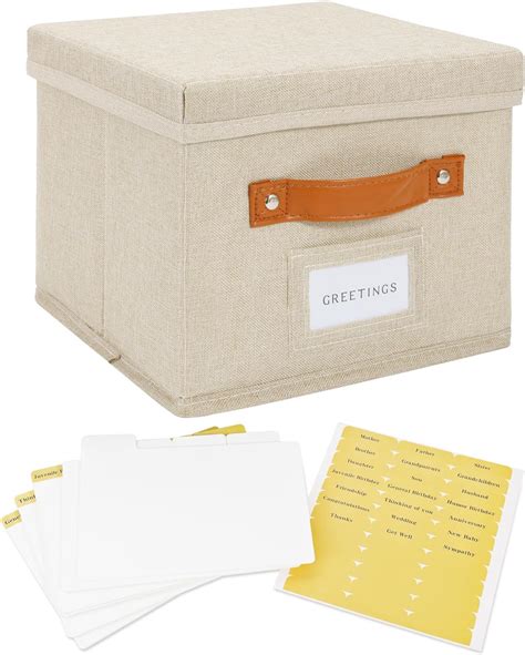 Tarsuka Greeting Card Organizer Box With Dividers Storage