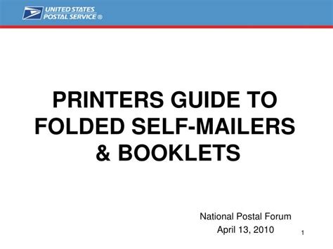 Ppt Printers Guide To Folded Self Mailers And Booklets Powerpoint