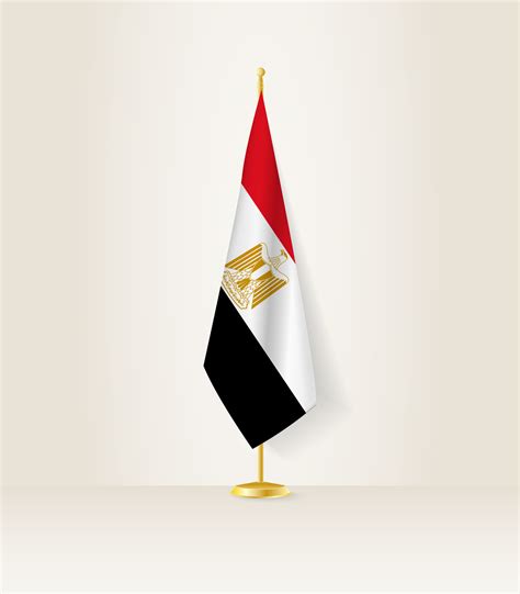 Egypt Flag On A Flag Stand 27290012 Vector Art At Vecteezy