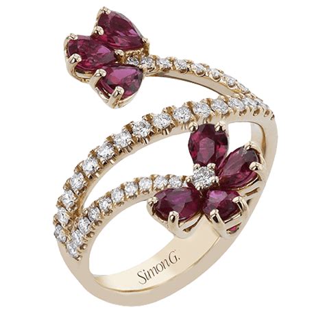 Color Ring In 18k Gold With Diamonds Simon G Jewelry