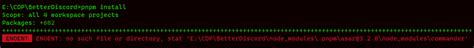 Bug Errors Whilst Using Pnpm Install · Issue 1622 · Betterdiscord