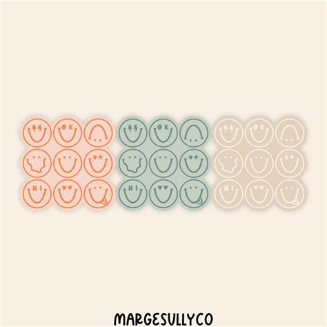Funky Smiley Face Sticker Etsy In 2023 Face Stickers Etsy Smiley