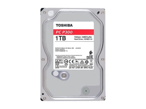 TOSHIBA P300 1TB 7200RPM 64MB CACHED SATA 6GBPS HARD DRIVE ...