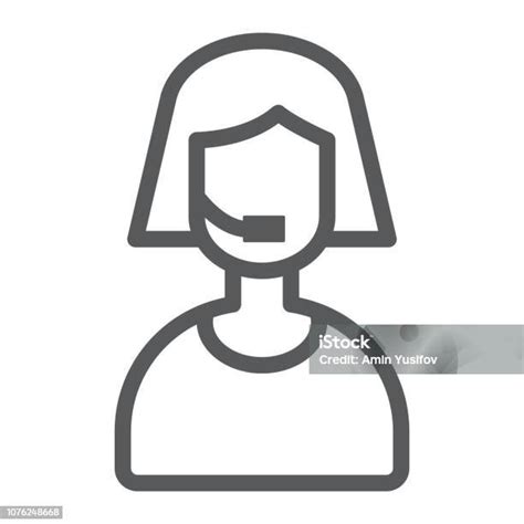 흰색 배경에 선 아이콘 도움말 서비스 연산자 기호 벡터 그래픽 선형 패턴을 지원 합니다 10에 대한 스톡 벡터 아트 및 기타