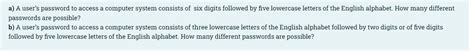 Solved A A Users Password To Access A Computer System