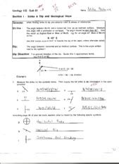 Strike And Dip Geological Maps L I V Geology 102 Lab 10 4 7 A Section Strike
