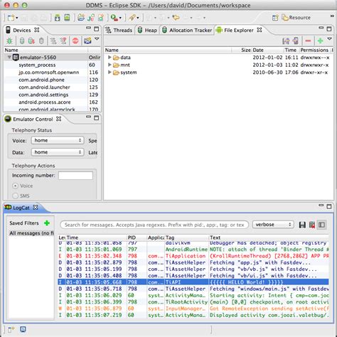 Titanium Studio For Android Print The Message
