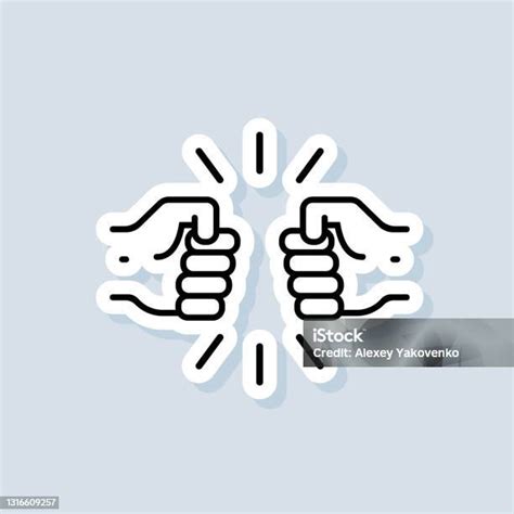 兄弟拳頭碰撞沖床貼紙標誌圖示向量拳頭顛簸圖示關係概念孤立背景上的向量每股收益 10向量圖形及更多合夥關係圖片 合夥關係 圖示 商標
