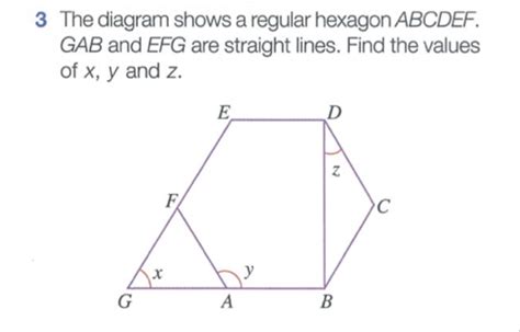 Solved The Diagram Shows A Regular Hexagon Abcdef Gab And Efg Are
