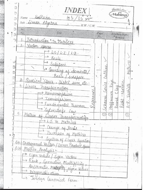 Csir Net Gate Mathematical Sciences Linear Algebra Handwritten Notes 2