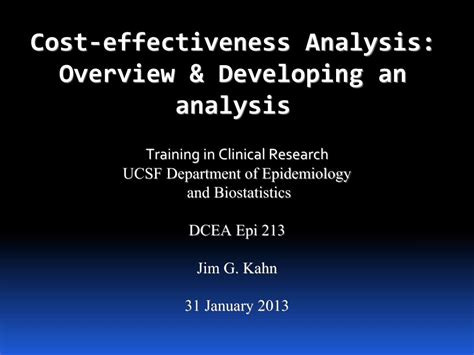 PPT Cost Effectiveness Analysis Overview Developing An Analysis PowerPoint Presentation