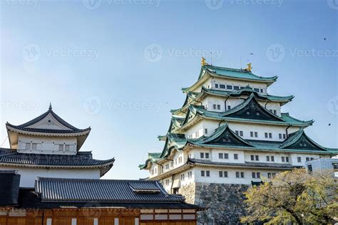 Nagoya Castle With A Clear Sky During Autumn Leaves Seasoning Nagoya