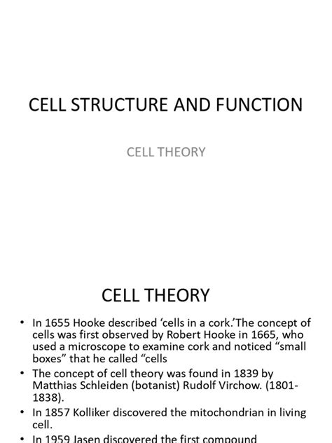 cell structure and function pdf