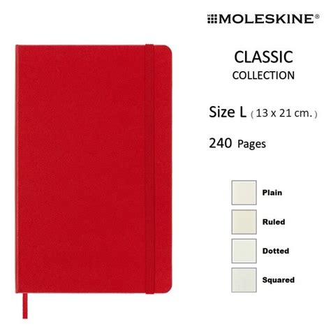 Moleskine สมุดบันทึก สมุดโน๊ต ปกแข็ง ไซร์ L Classic Hard Cover