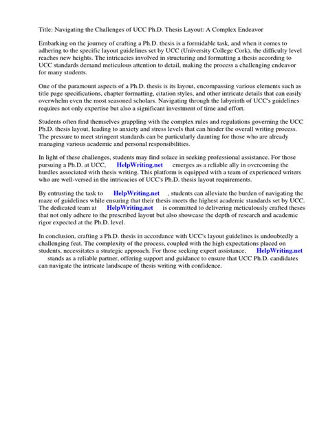 Ucc Phd Thesis Layout Download Free Pdf Thesis Doctor Of Philosophy