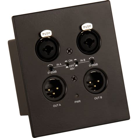 MuxLab Dante 2 Channel XLR Wall Plate Black 500558 B H Photo