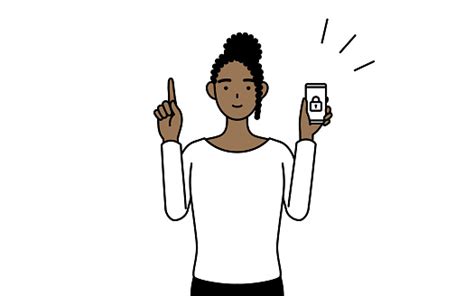 Africanamerican Woman Taking Security Measures For Her Phone Stock
