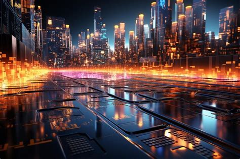 Premium AI Image Futuristic Data Transfer Illustration