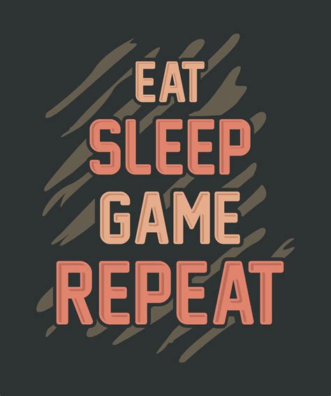 Eat Sleep Game Repeat Gaming Typographyt Shirt Design 11566825 Vector