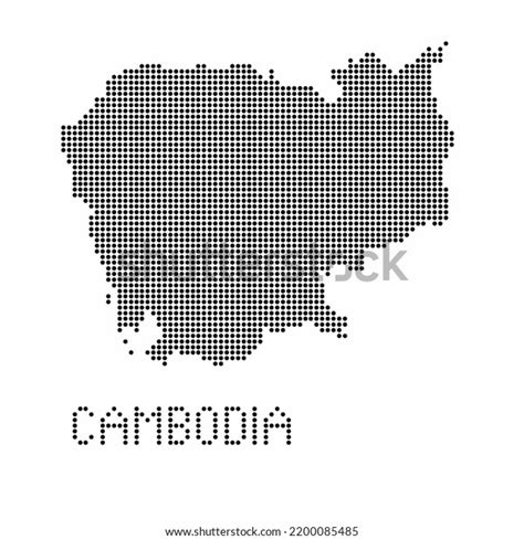 Cambodia Map Grunge Texture Dot Style Stock Vector Royalty Free