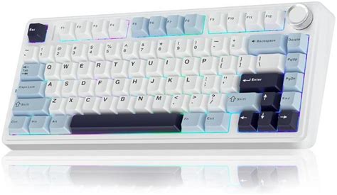 Беспроводная механическая игровая клавіатура з Hot Swap Aula F75 White
