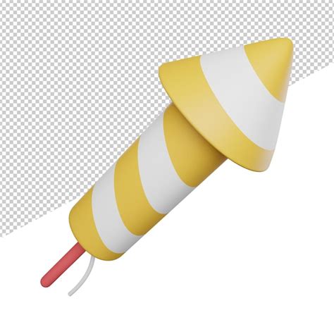 투명 배경에 폭죽 불꽃놀이 파티 측면 보기 3d 렌더링 그림 프리미엄 Psd 파일