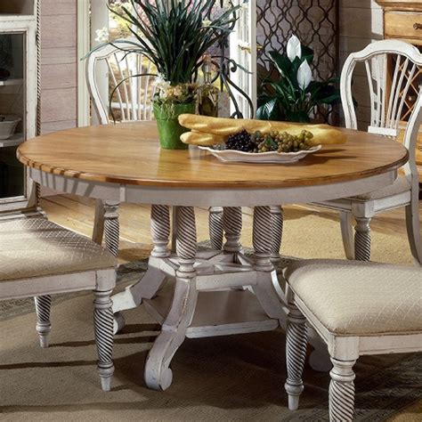 Hillsdale Furniture Wilshire Pine Wood Round Extending Dining Table At
