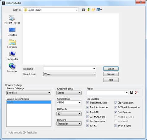 Cakewalk Sonar Documentation Tutorial 9 Exporting Cd Burning And Sharing