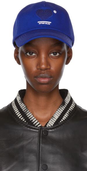 ader error blue embroidered heart cap